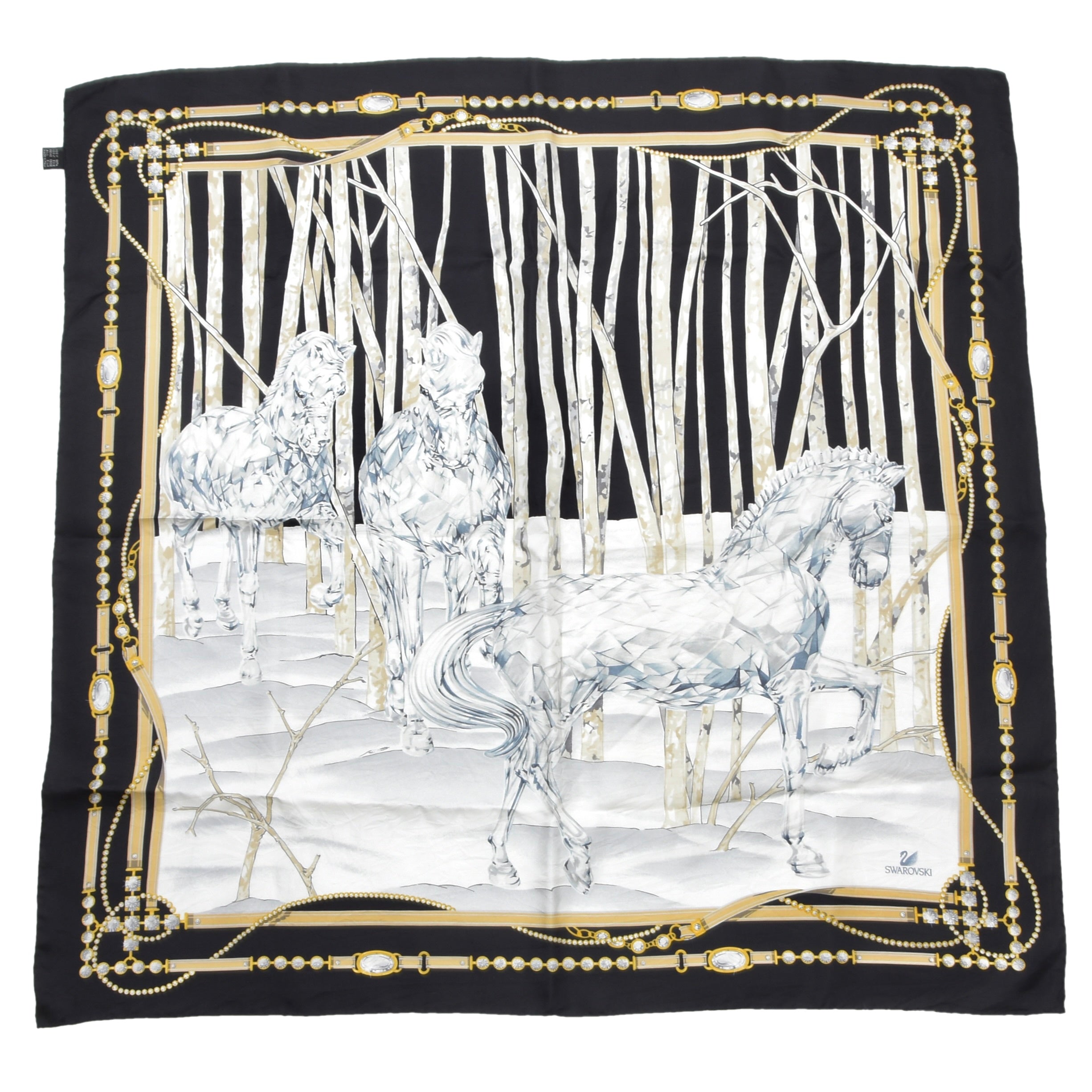 Swarovski Silk Scarf ca. 88cm x 86cm – Leot James