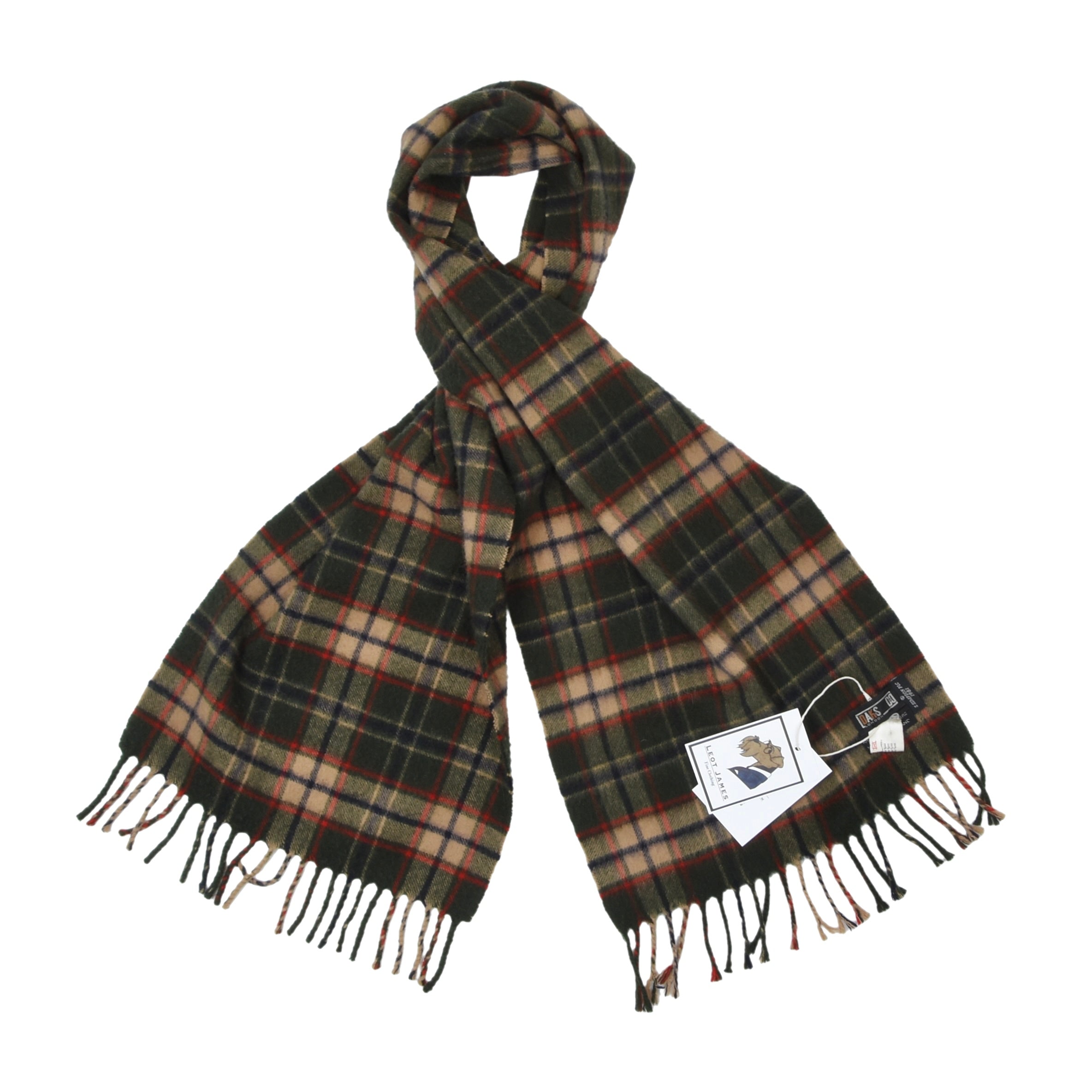 Vintage DAKS London 100% Cashmere Scarf - Green Plaid – Leot James