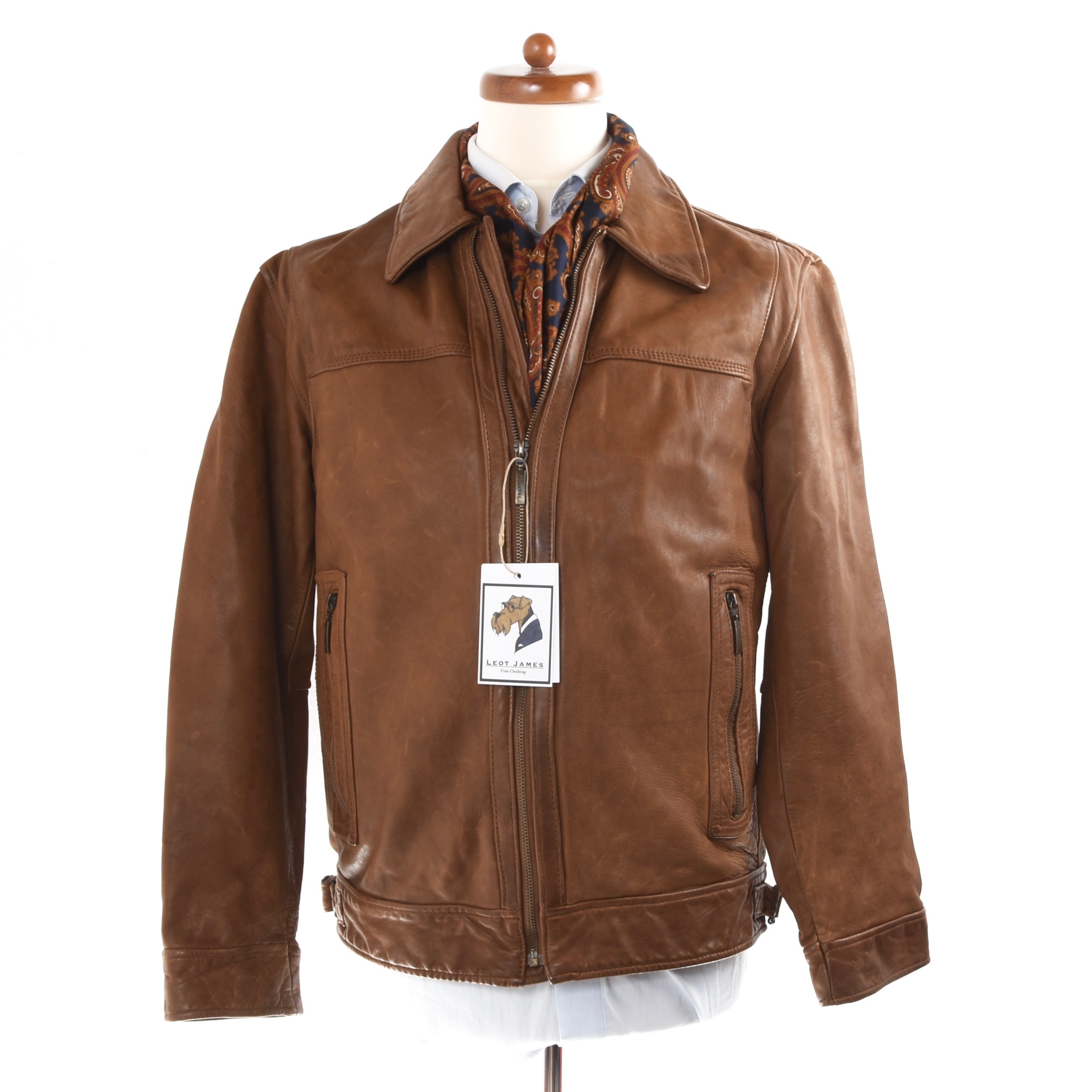 Trapper Leather Jacket Size 48 - Brown – Leot James