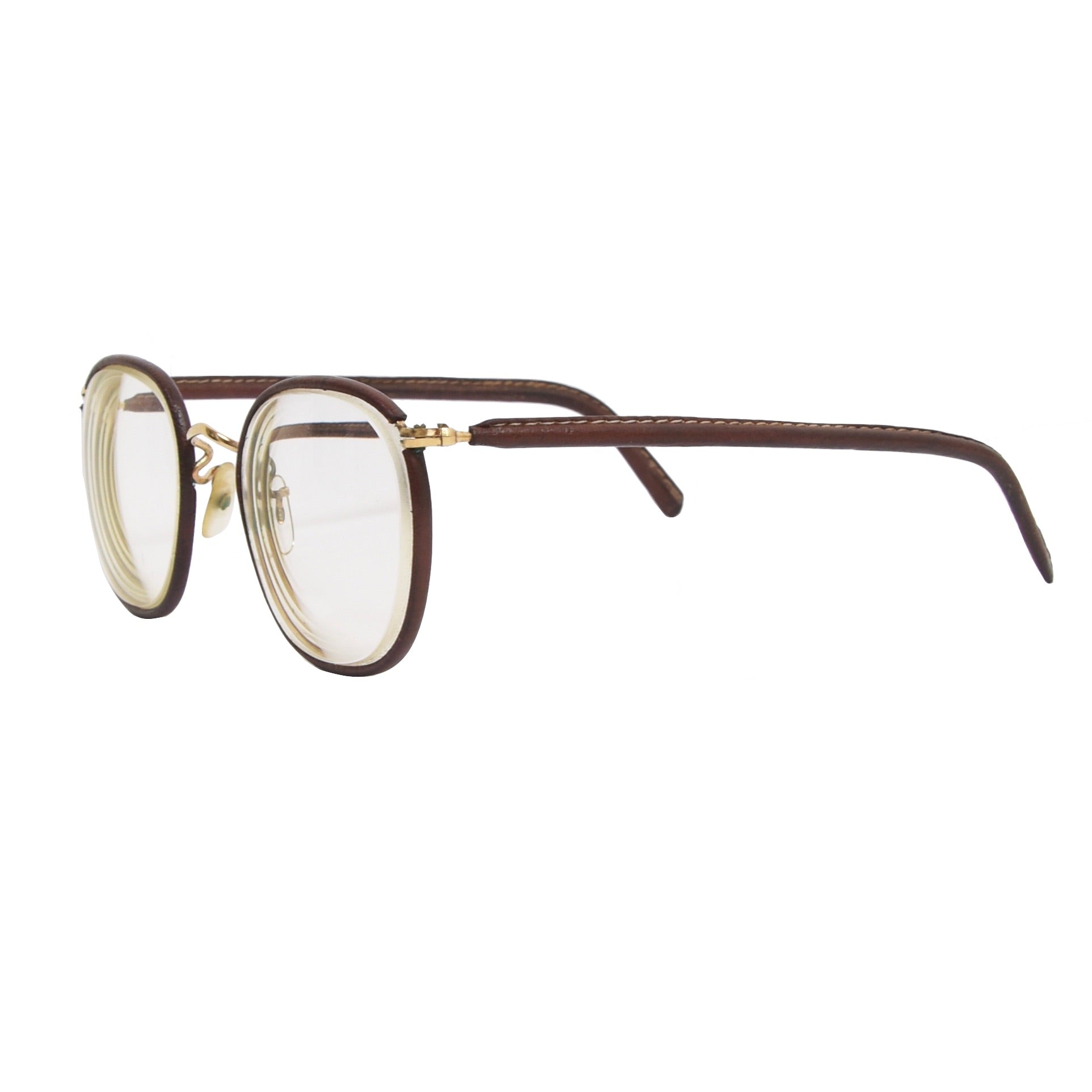 Algha Savile Row Lederumwickelte Goldrahmen – Leot James